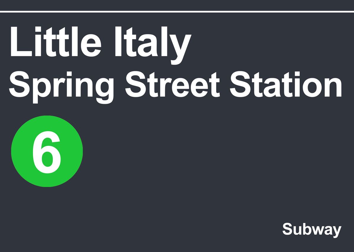 'little italy subway sign' Poster, picture, metal print, paint by ...