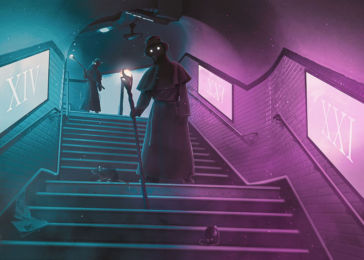 'Pandemic Time Travel' Poster, picture, metal print, paint by ...