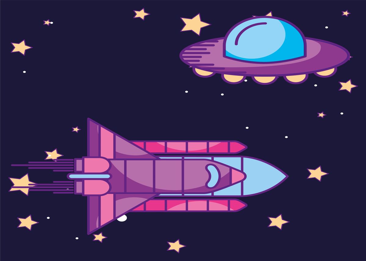 'Purple Ufo' Poster, picture, metal print, paint by Create Purkarthofer ...