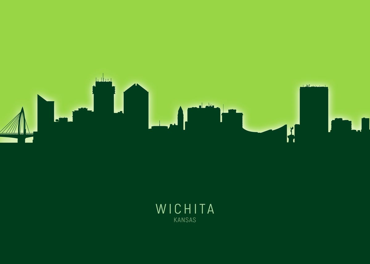'Wichita Skyline Kansas' Poster by Michael Tompsett | Displate