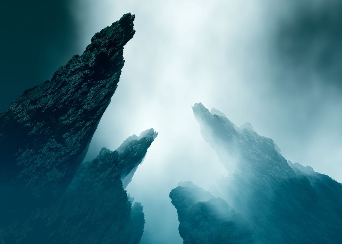 'Pointed Rocks' Poster, picture, metal print, paint by aestevez | Displate