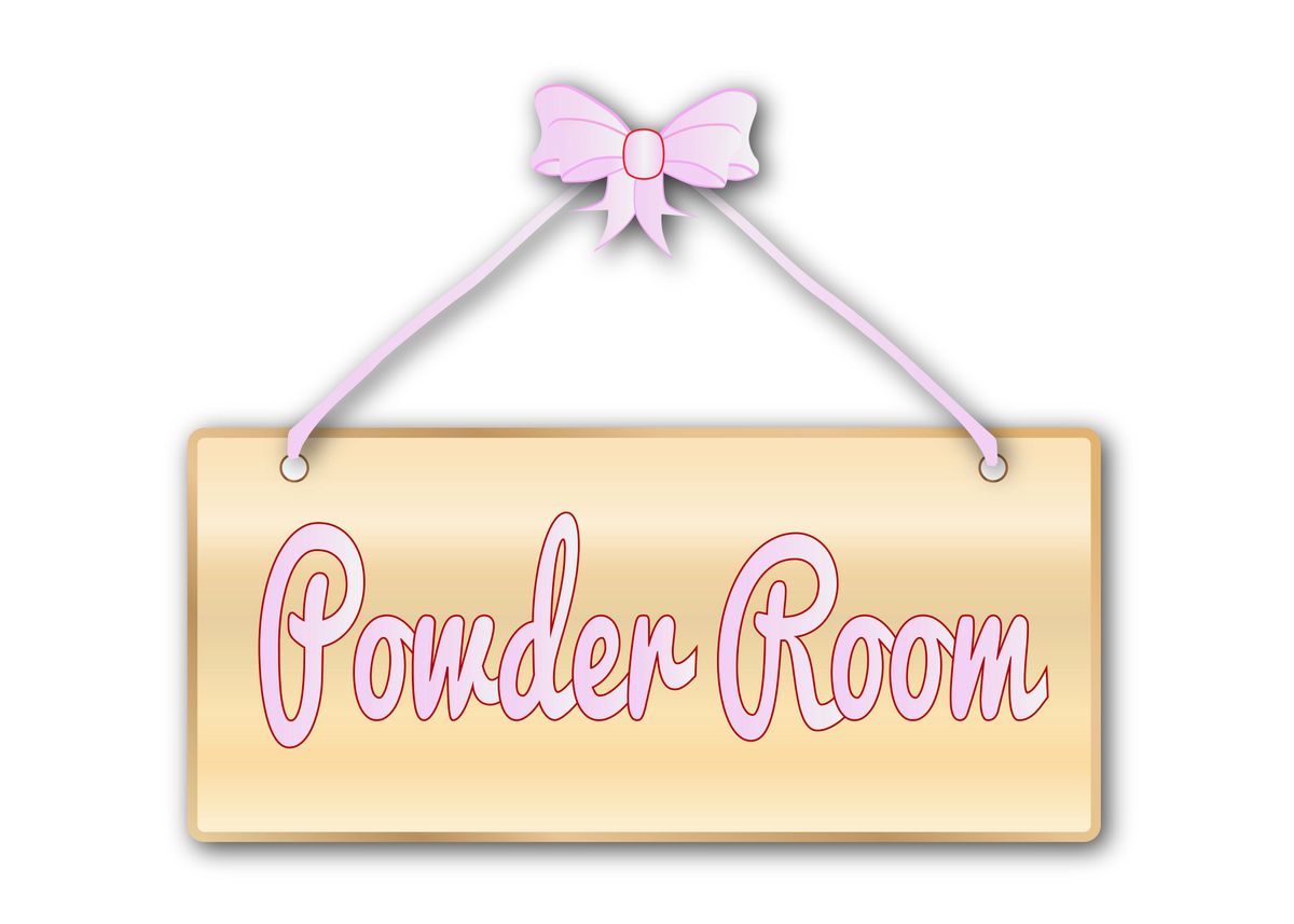 'Powder Room Sign' Poster, picture, metal print, paint by HomeStead ...