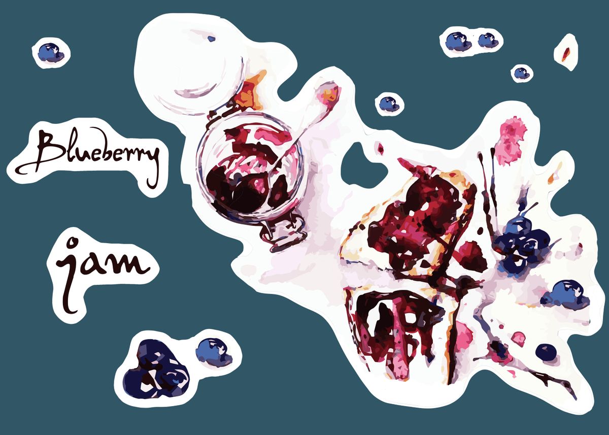 'Blueberry jam' Poster, picture, metal print, paint by Natalia Stahl ...