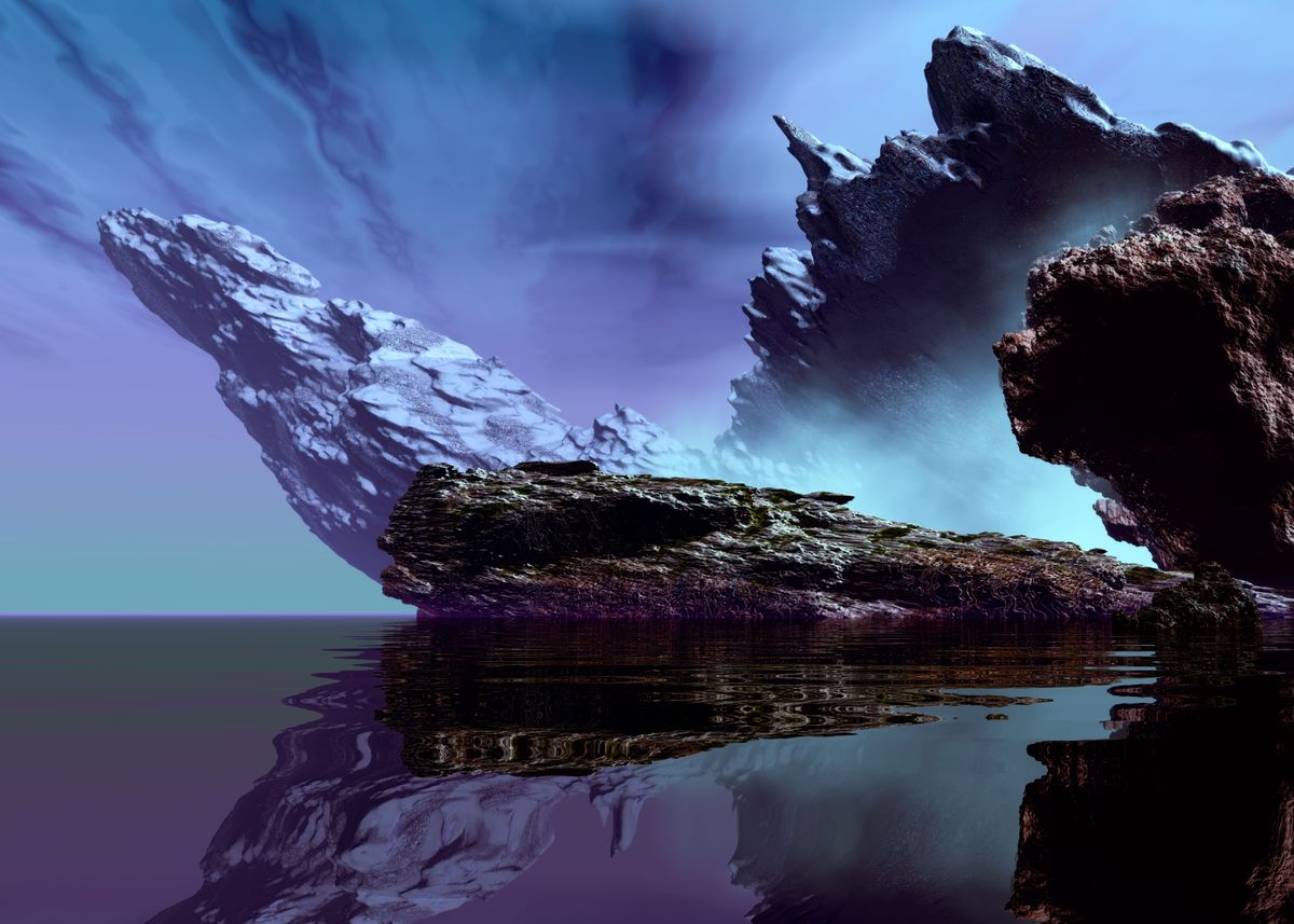 'Pointed Rocks' Poster, picture, metal print, paint by aestevez | Displate