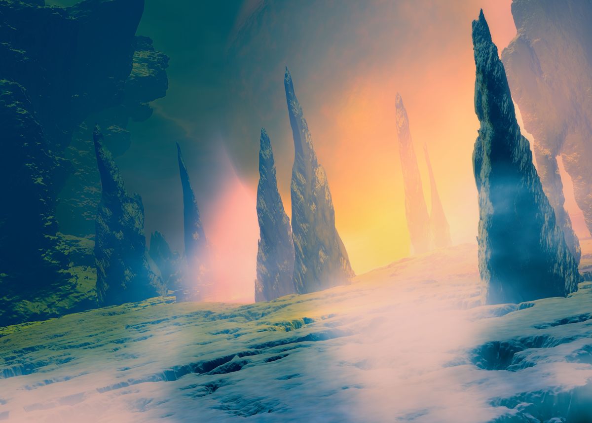 'Pointed Rocks 2' Poster, picture, metal print, paint by aestevez ...