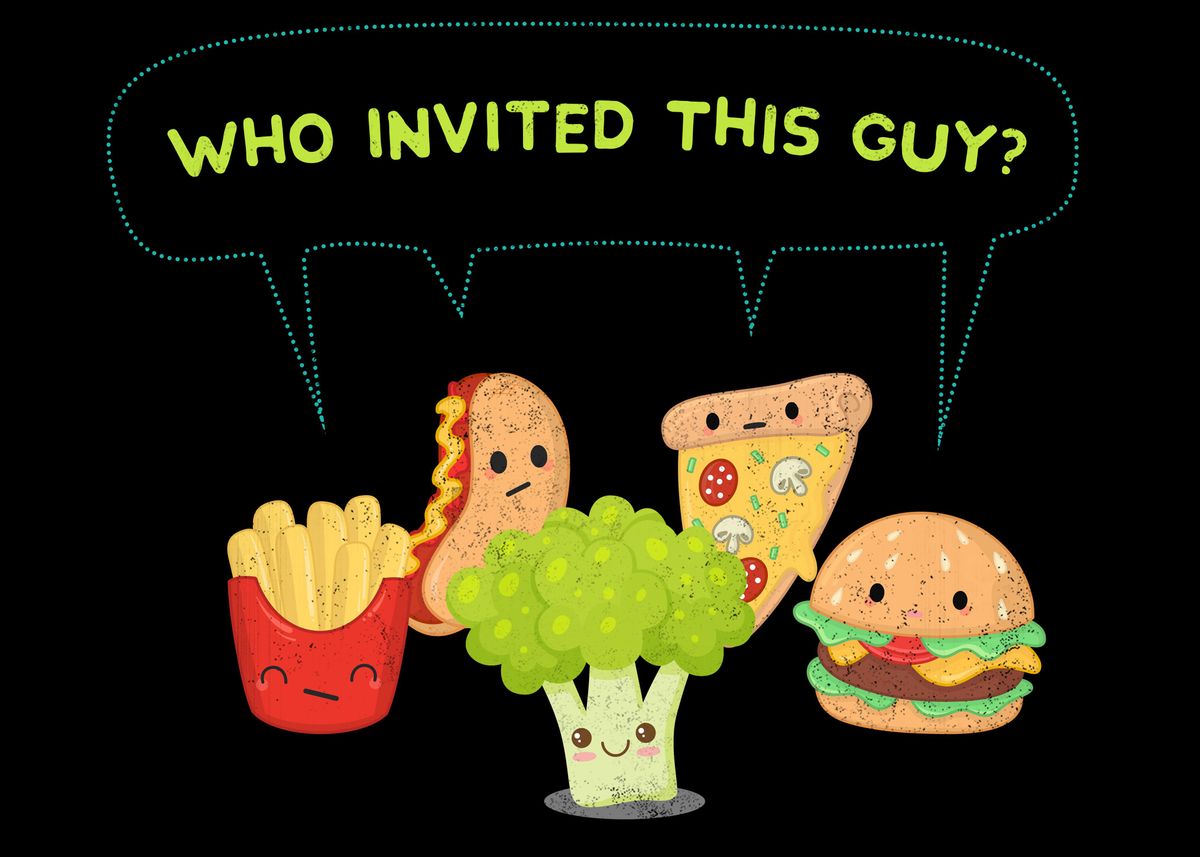 'Healthy vs fast food diet' Poster by Chris Feil | Displate