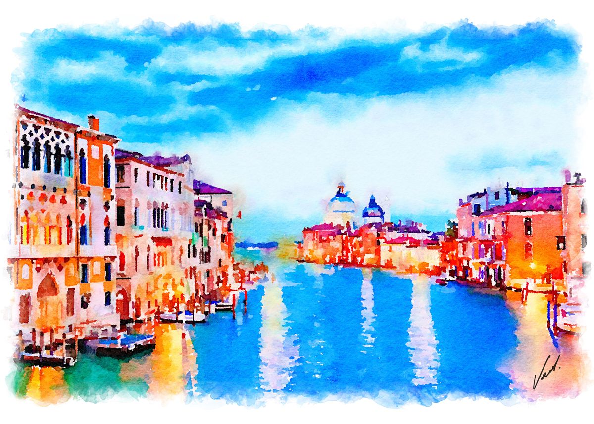 ' Watercolor Venice' Poster by vart | Displate