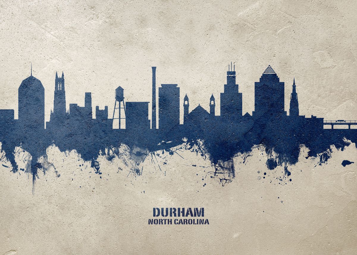 'Durham Skyline' Poster, picture, metal print, paint by Michael ...