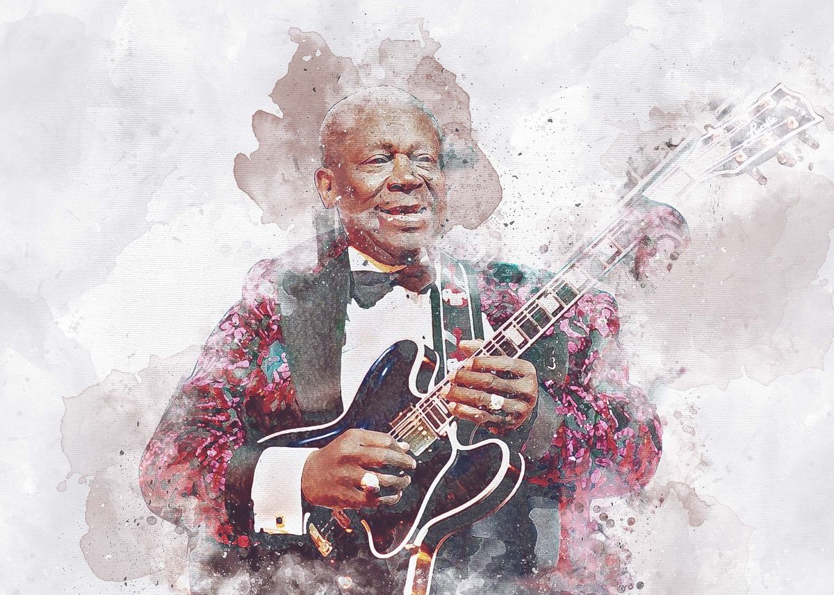 'Bb King' Poster, picture, metal print, paint by San Illustrator | Displate