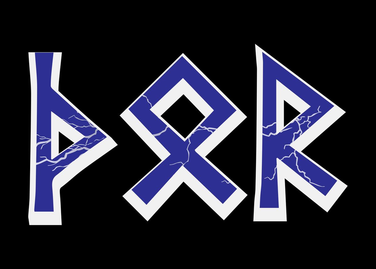 'Thunder God Runes Nordic' Poster by DesignatedDesigner | Displate