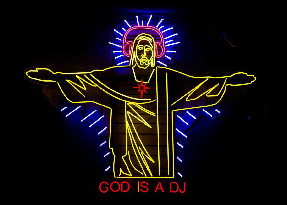 'God is a DJ' Poster, picture, metal print, paint by Gosia Janicka ...