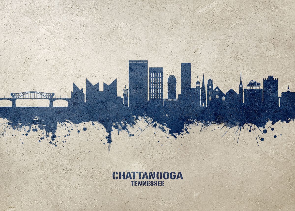 'Chattanooga Skyline' Poster, picture, metal print, paint by Michael ...