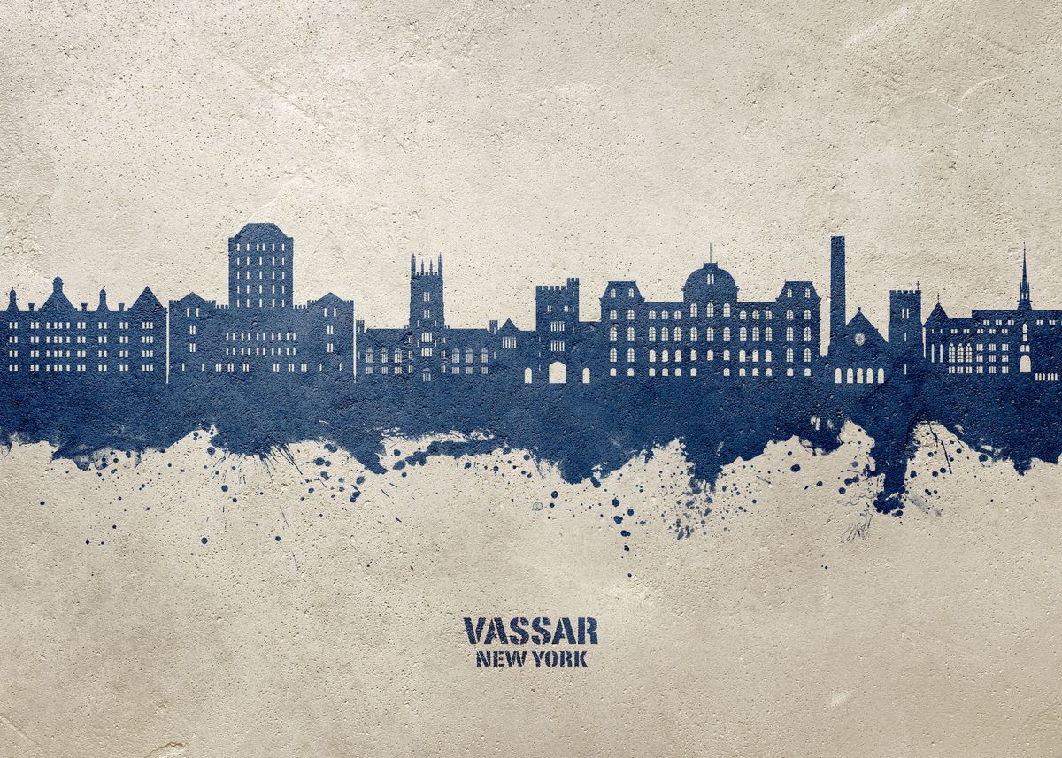 'Vassar Skyline New York' Poster by Michael Tompsett | Displate