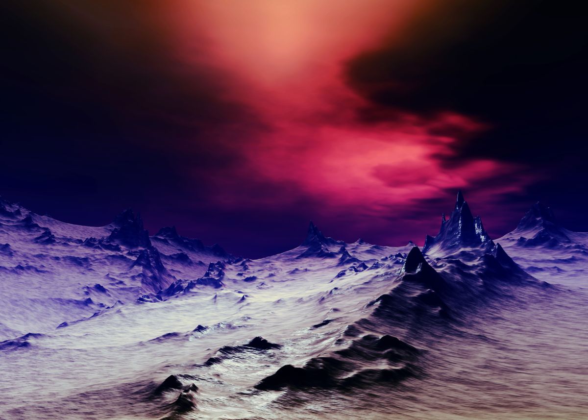 'Red Sky' Poster, picture, metal print, paint by aestevez | Displate