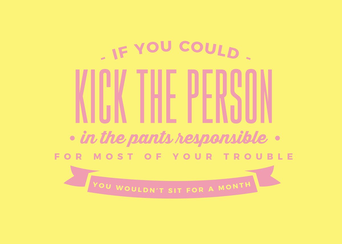 'kick the person' Poster, picture, metal print, paint by baraiko eiji ...