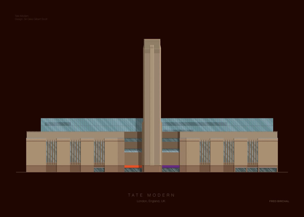 'Tate Modern' Poster, picture, metal print, paint by Fred Birchal ...