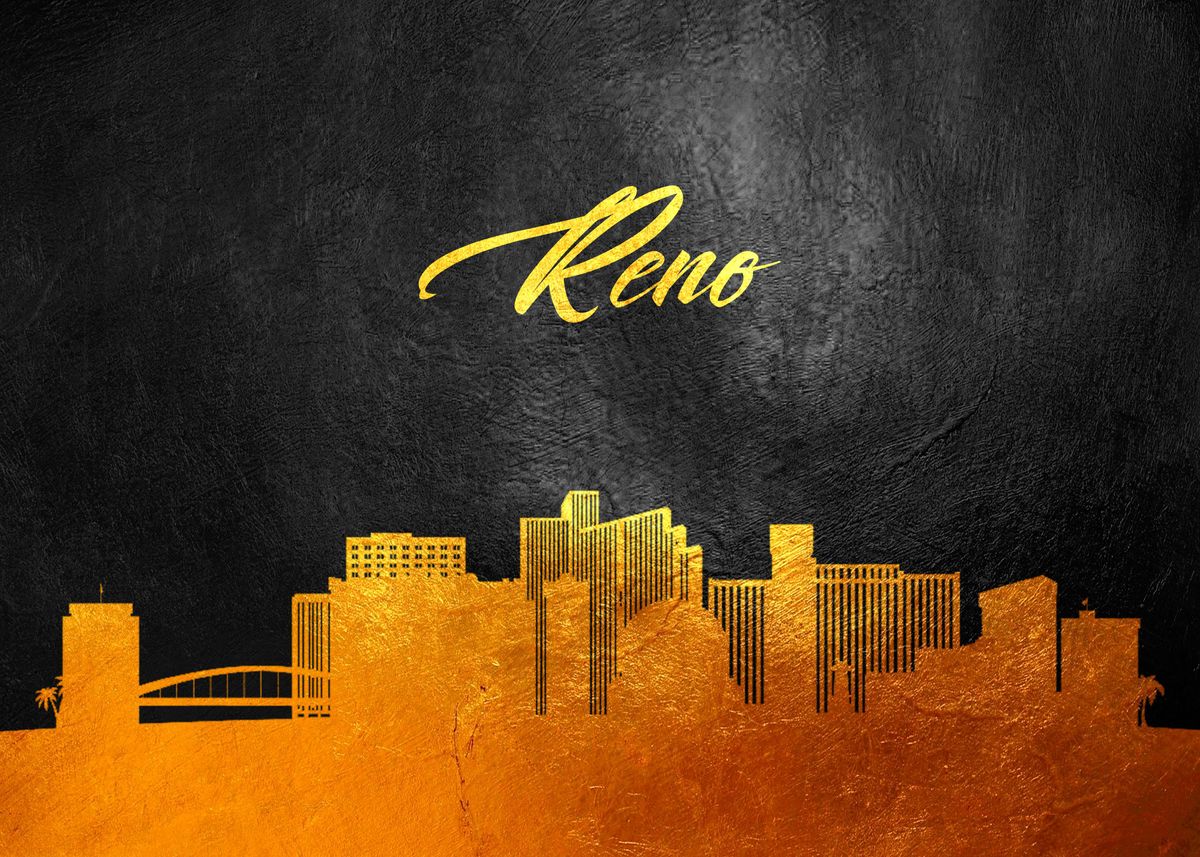 'Reno Nevada Skyline' Poster, picture, metal print, paint by ABConcepts ...