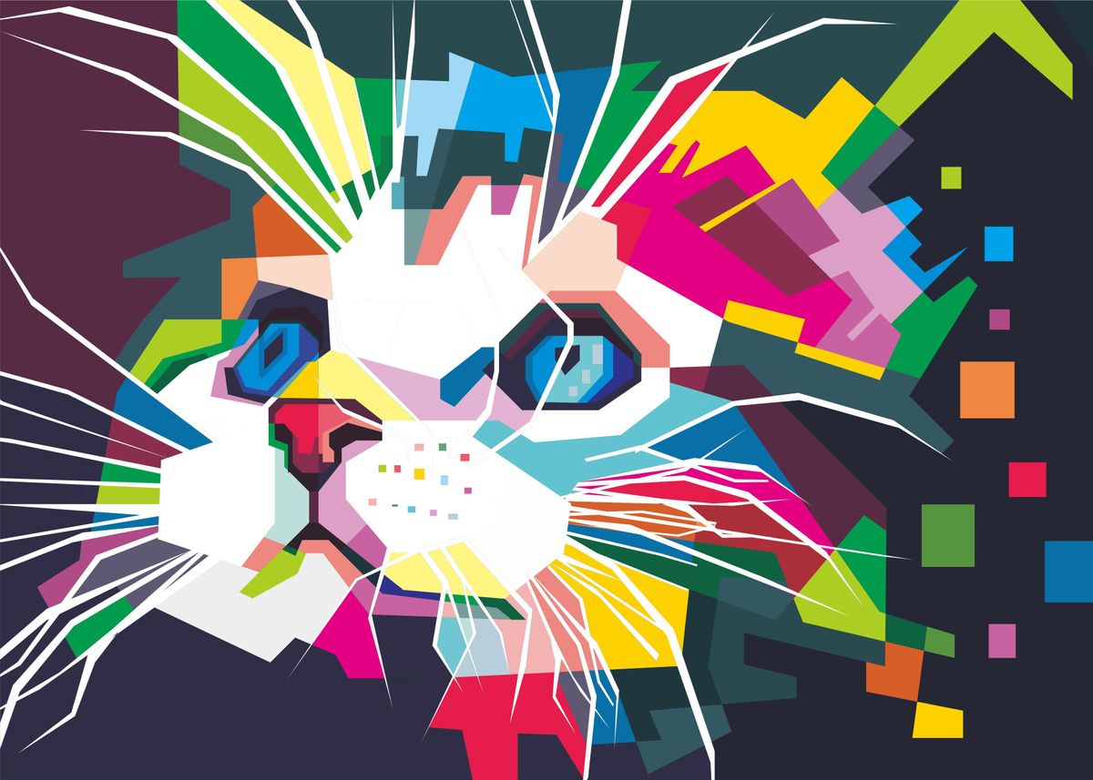 'Cat in WPAP' Poster by Ant Sepulchre | Displate