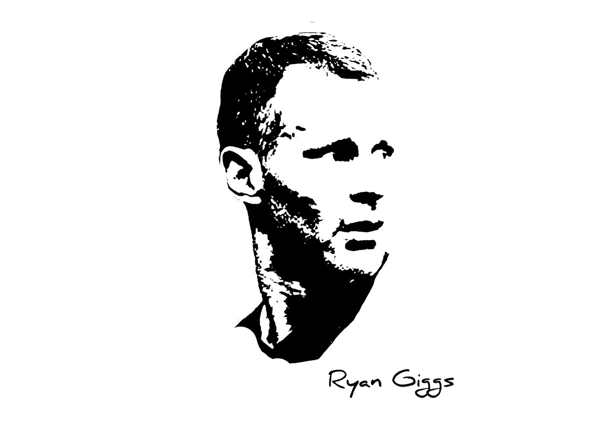 'Ryan Giggs Sketsa' Poster, picture, metal print, paint by Go N Drink ...