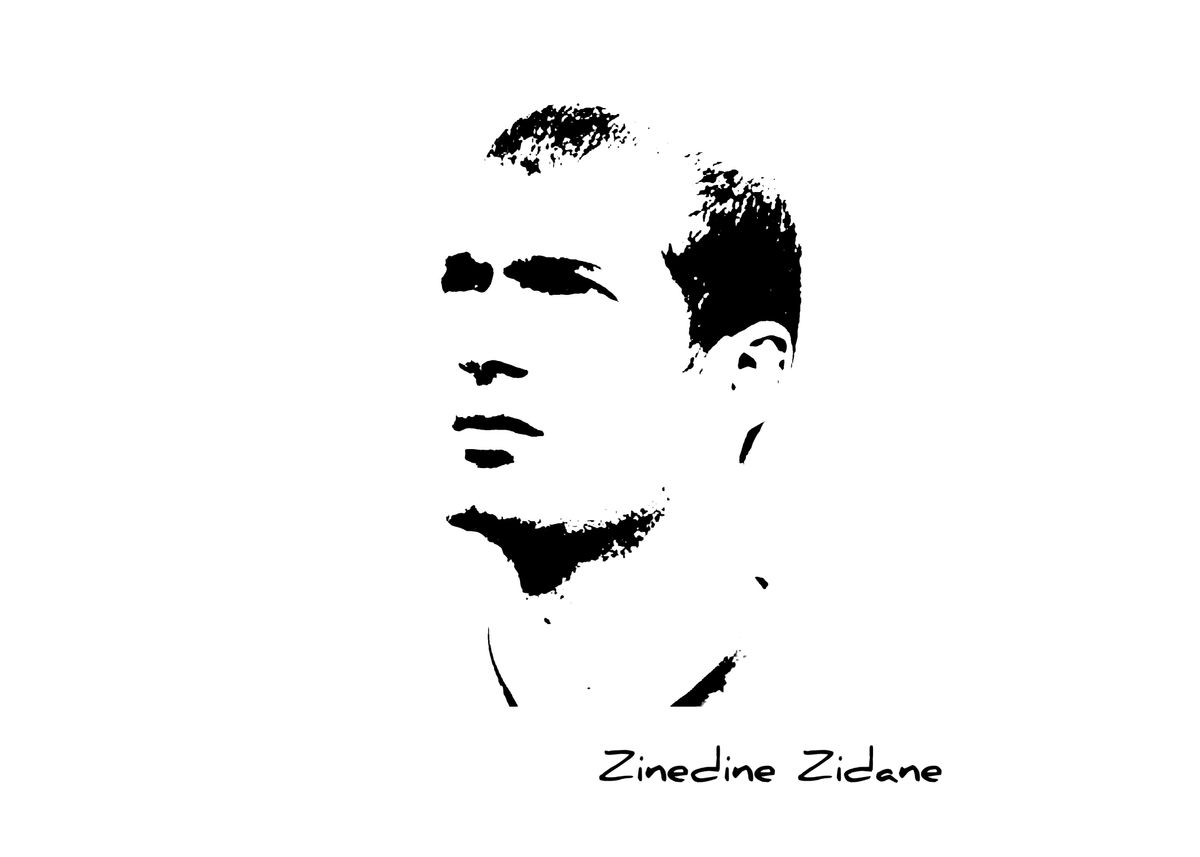 'Zinedine Zidane Sketsa' Poster, picture, metal print, paint by Go N ...