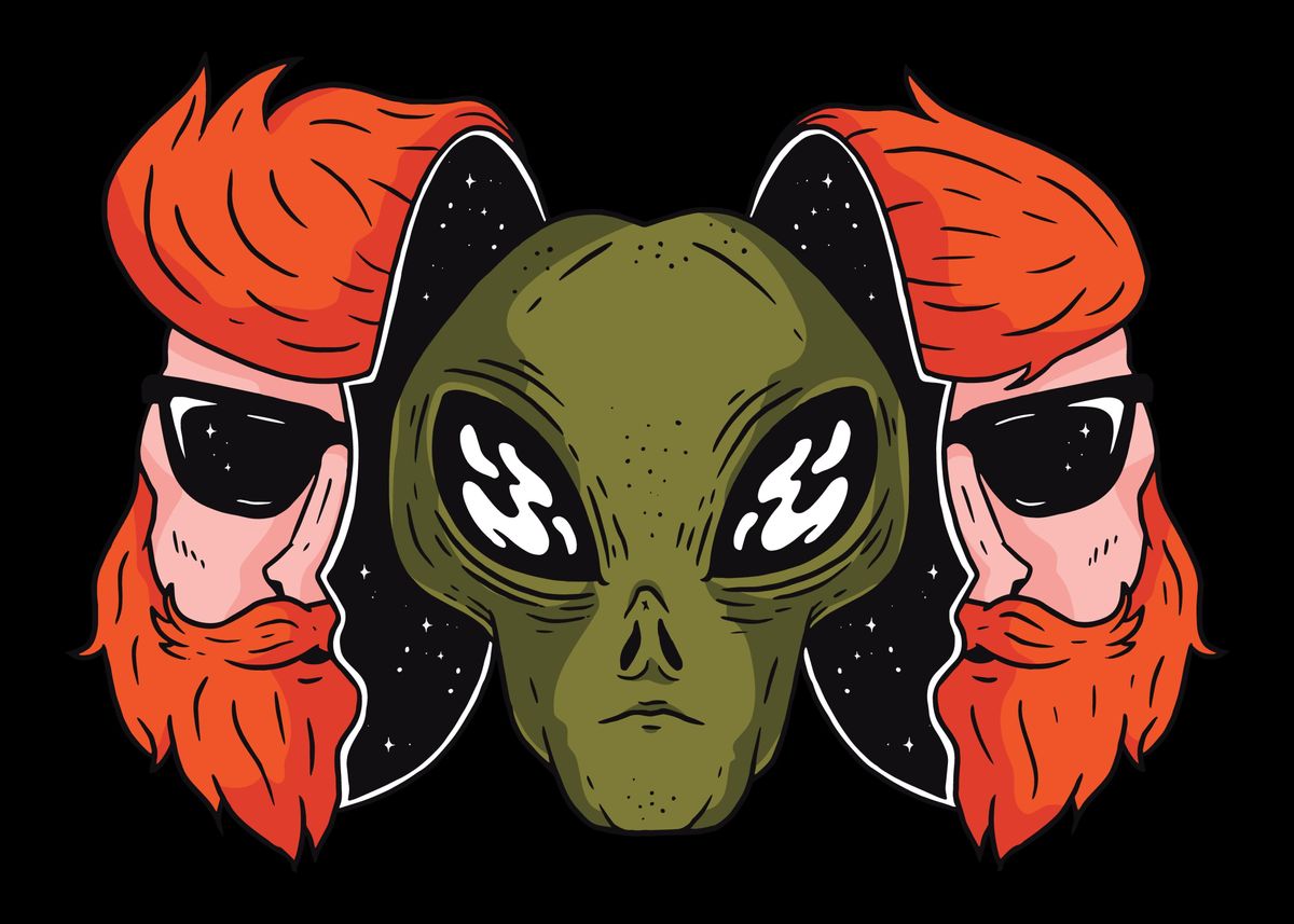 'Head hipster Alien' Poster by Bombdesign | Displate