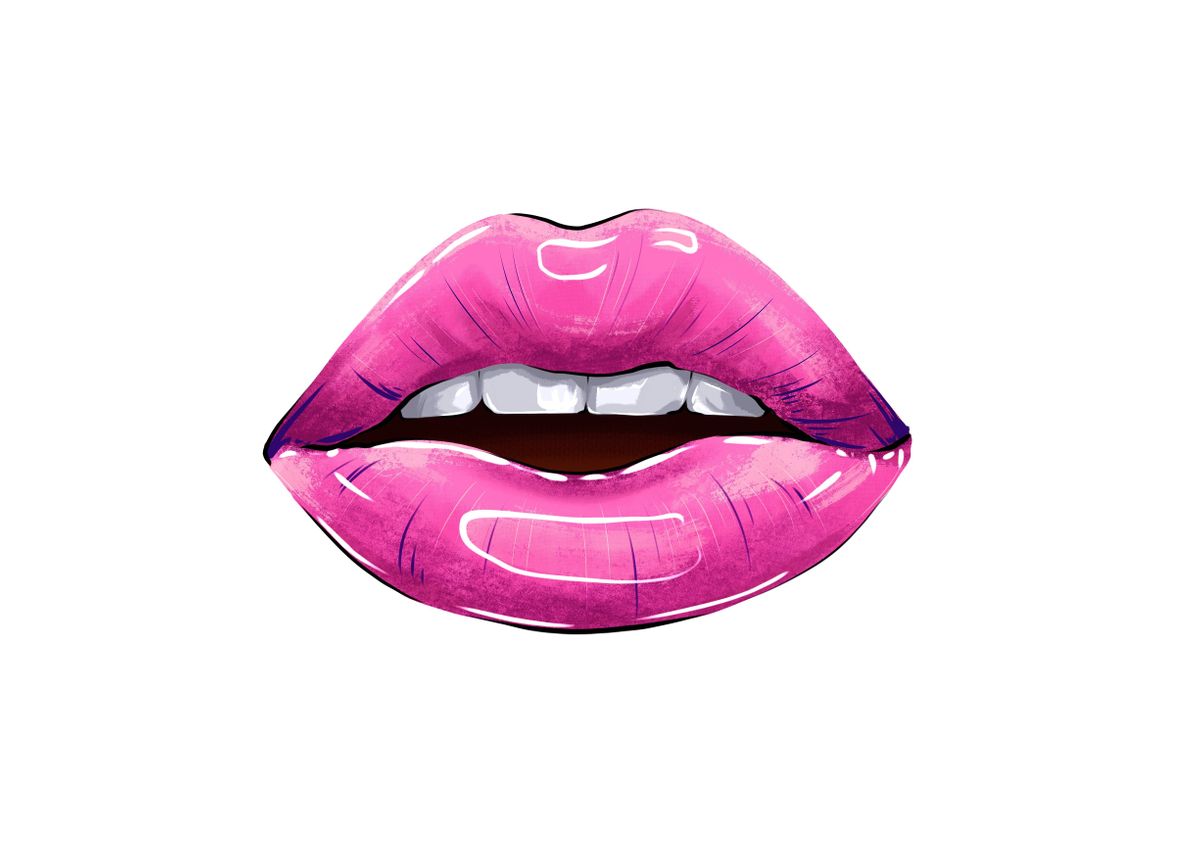 'Lip gloss on fashion lips' Poster, picture, metal print, paint by ...