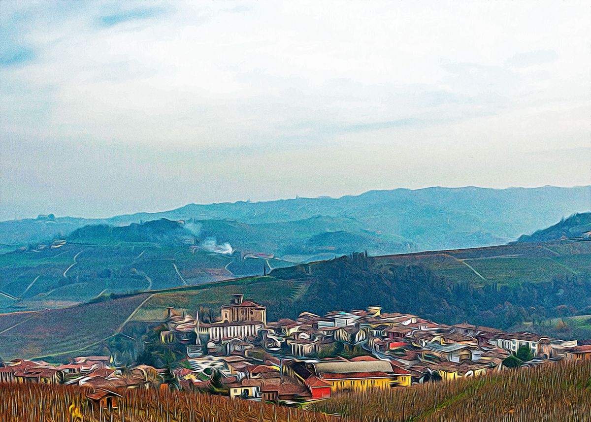'Vineyards in Barolo valley' Poster, picture, metal print, paint by ...