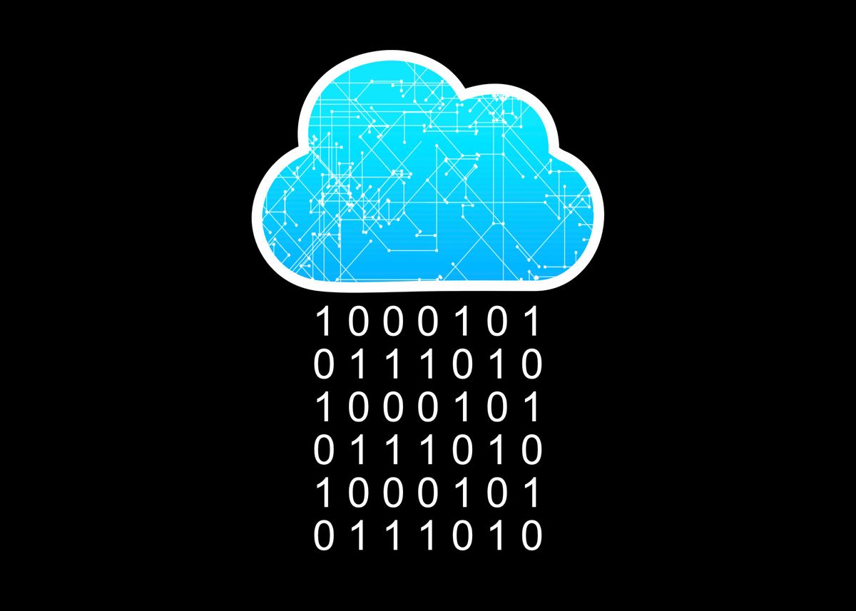 'Cloud Data Rain Binary' Poster, picture, metal print, paint by ...
