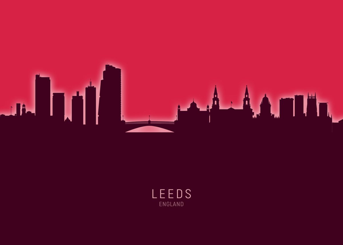 'Leeds Skyline England' Poster by Michael Tompsett | Displate