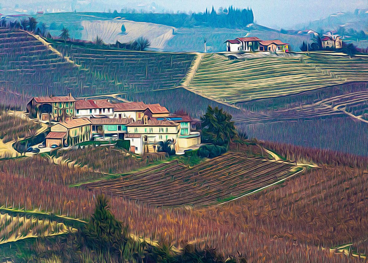 'Vineyards in Barolo valley' Poster, picture, metal print, paint by ...