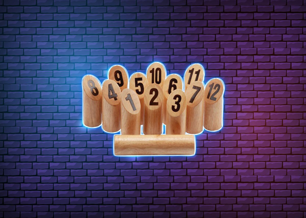 'Molkky Wooden Pin Skittl' Poster by Vintage and Retro | Displate