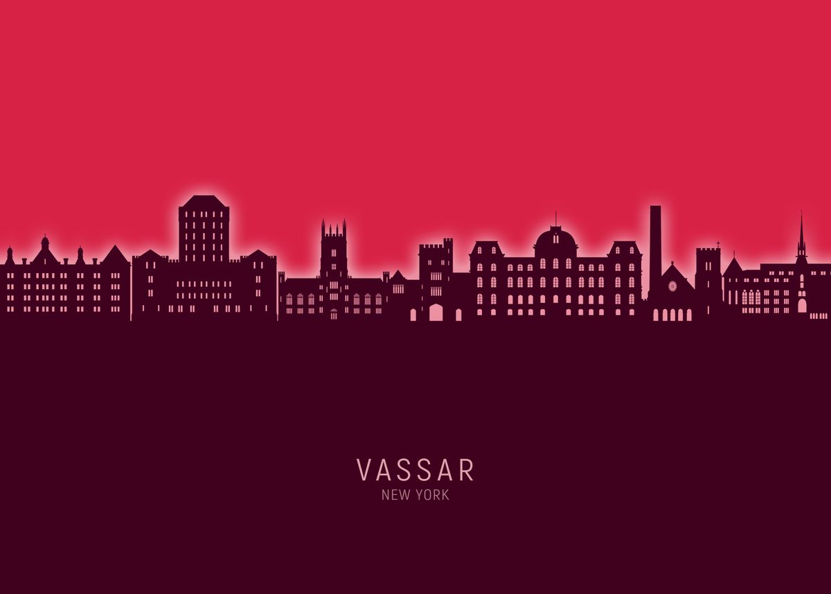 'Vassar Skyline New York' Poster, picture, metal print, paint by ...