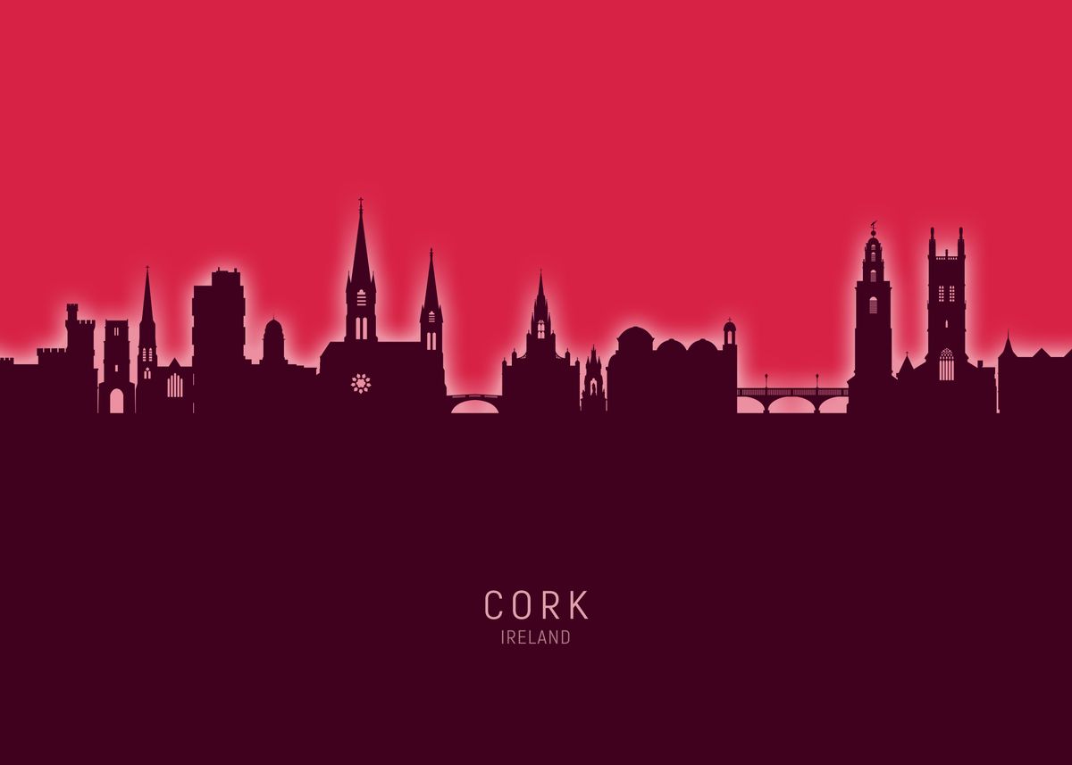 'Cork Skyline Ireland' Poster by Michael Tompsett | Displate