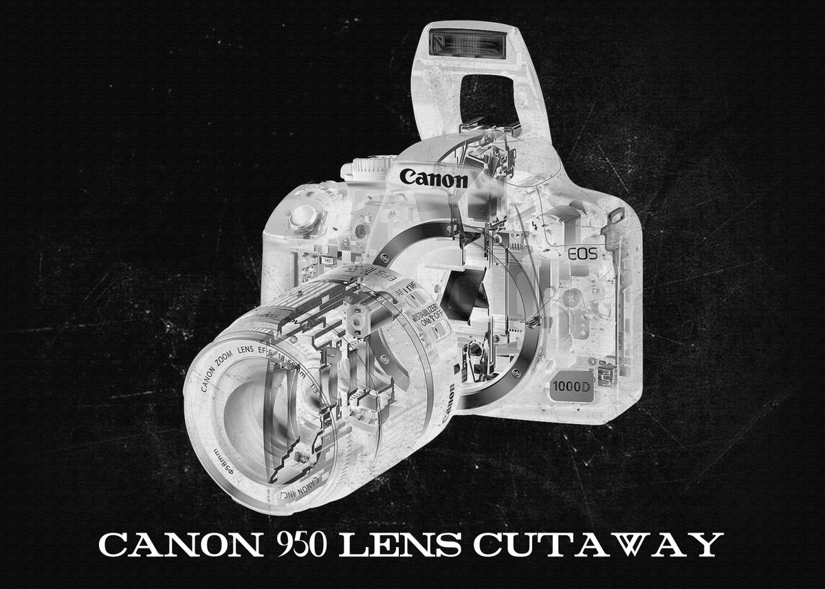 'CANON 950 LENS CUTAWAY' Poster, picture, metal print, paint by JAT ...