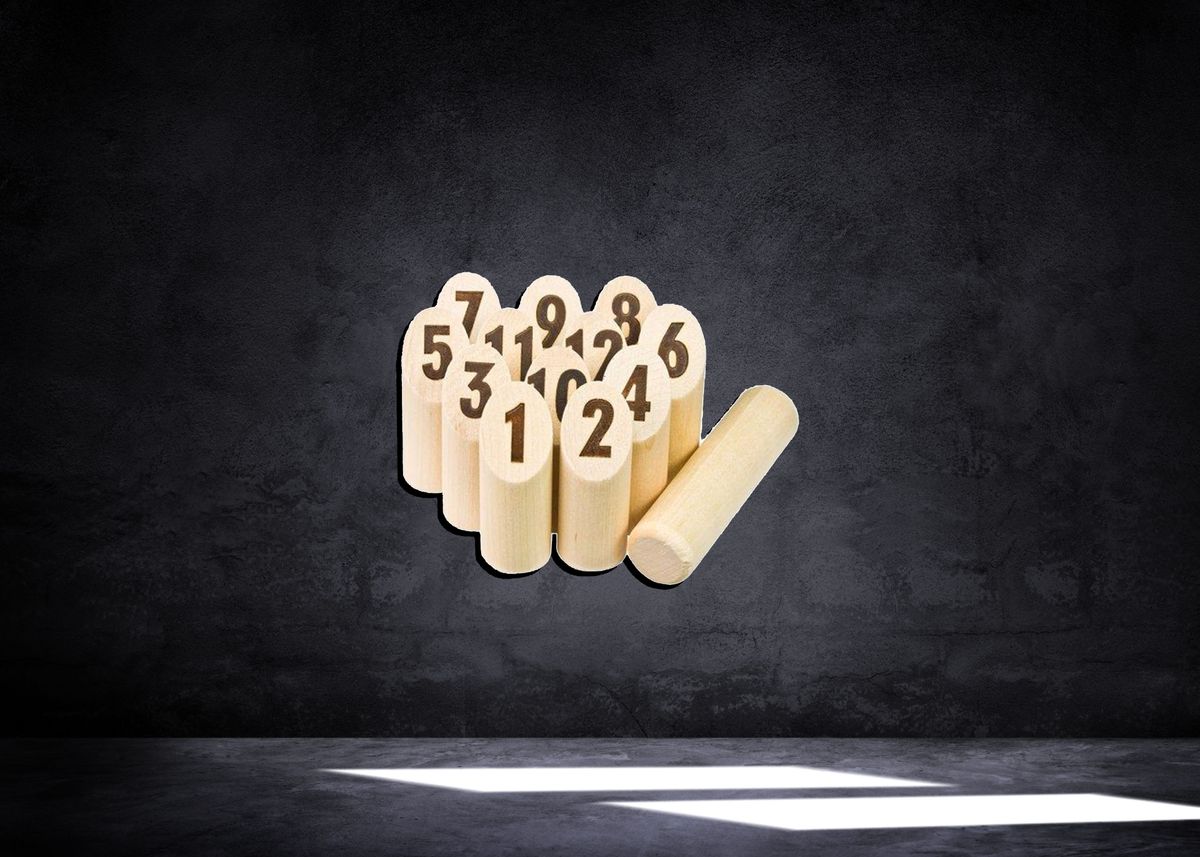 'Molkky Wooden Pin Skittl' Poster, picture, metal print, paint by ...