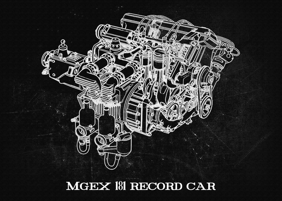 'Mgex 181 record car' Poster, picture, metal print, paint by JAT ...
