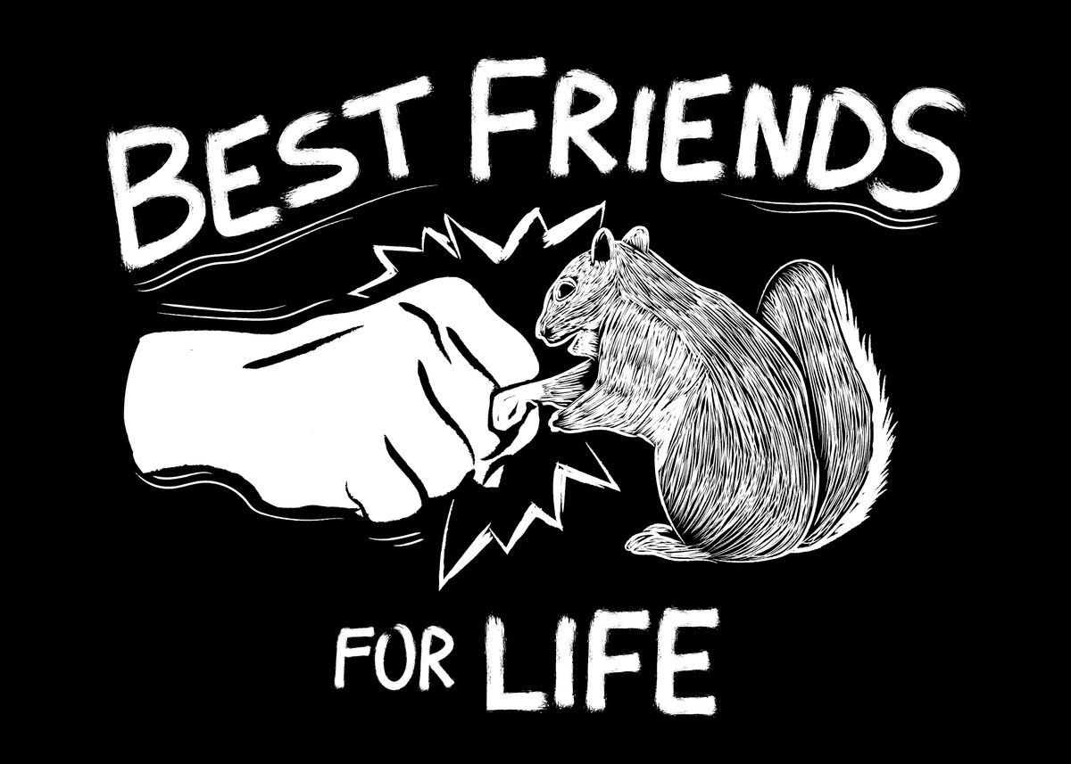 'Squirrel Best Friends' Poster, picture, metal print, paint by ...