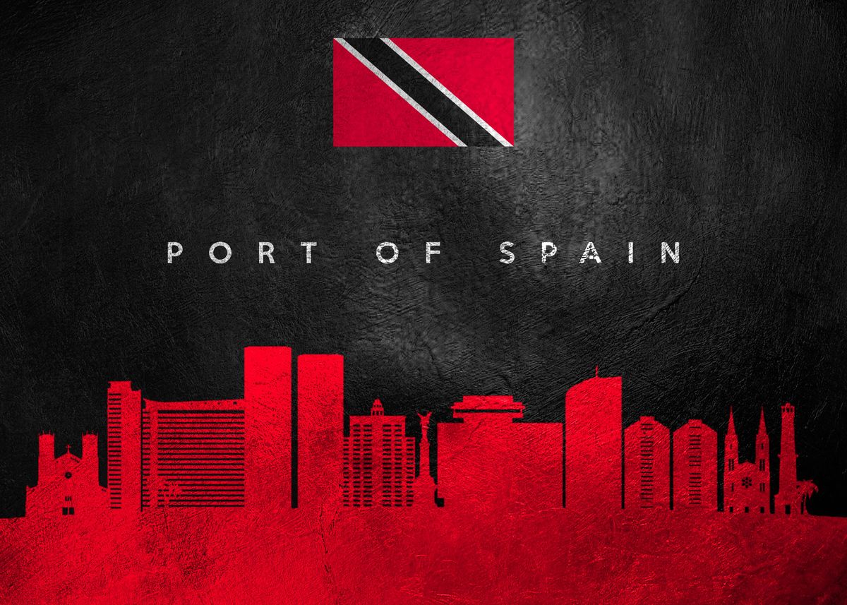 'Port of Spain Skyline' Poster, picture, metal print, paint by ...