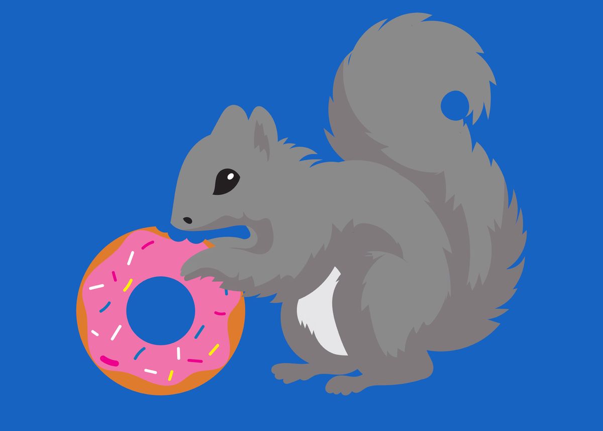 'Squirrel Donut' Poster, picture, metal print, paint by HighLevel ...