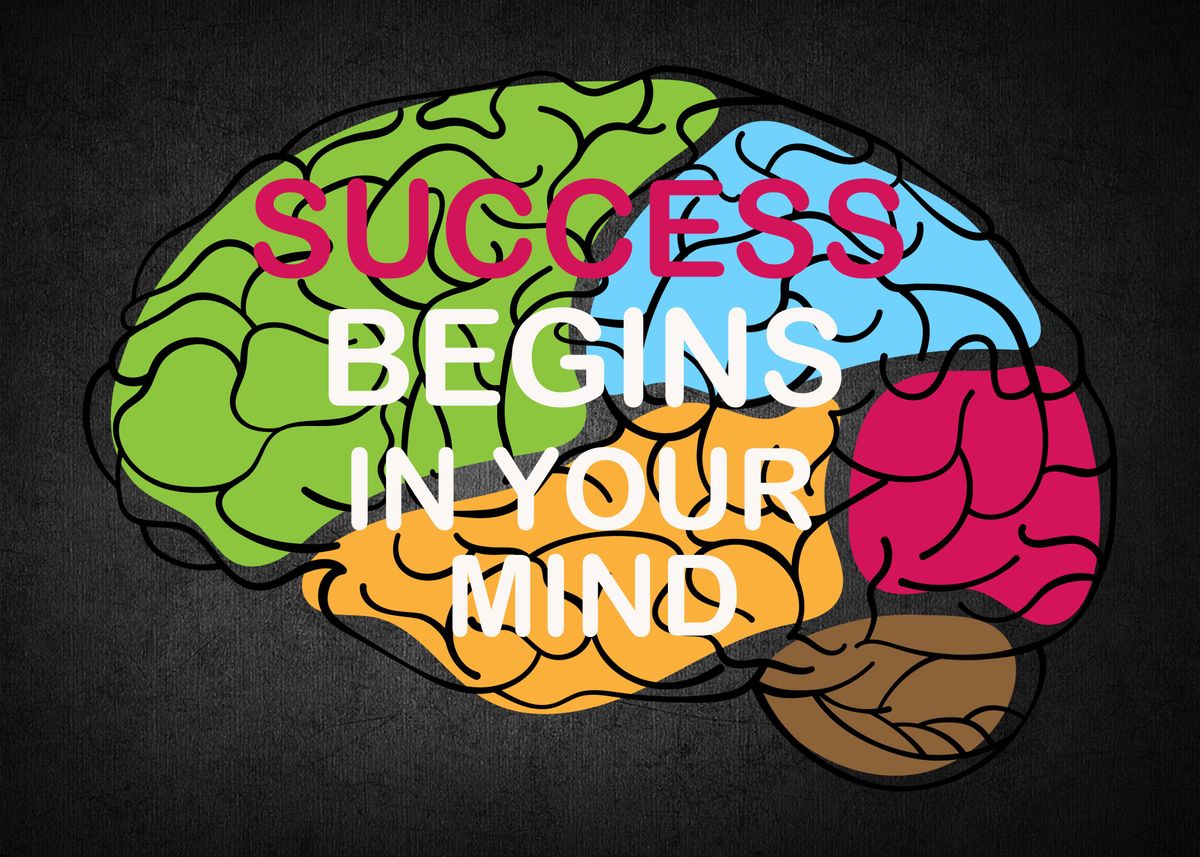 'Success begins in the Mind' Poster, picture, metal print, paint by Max ...