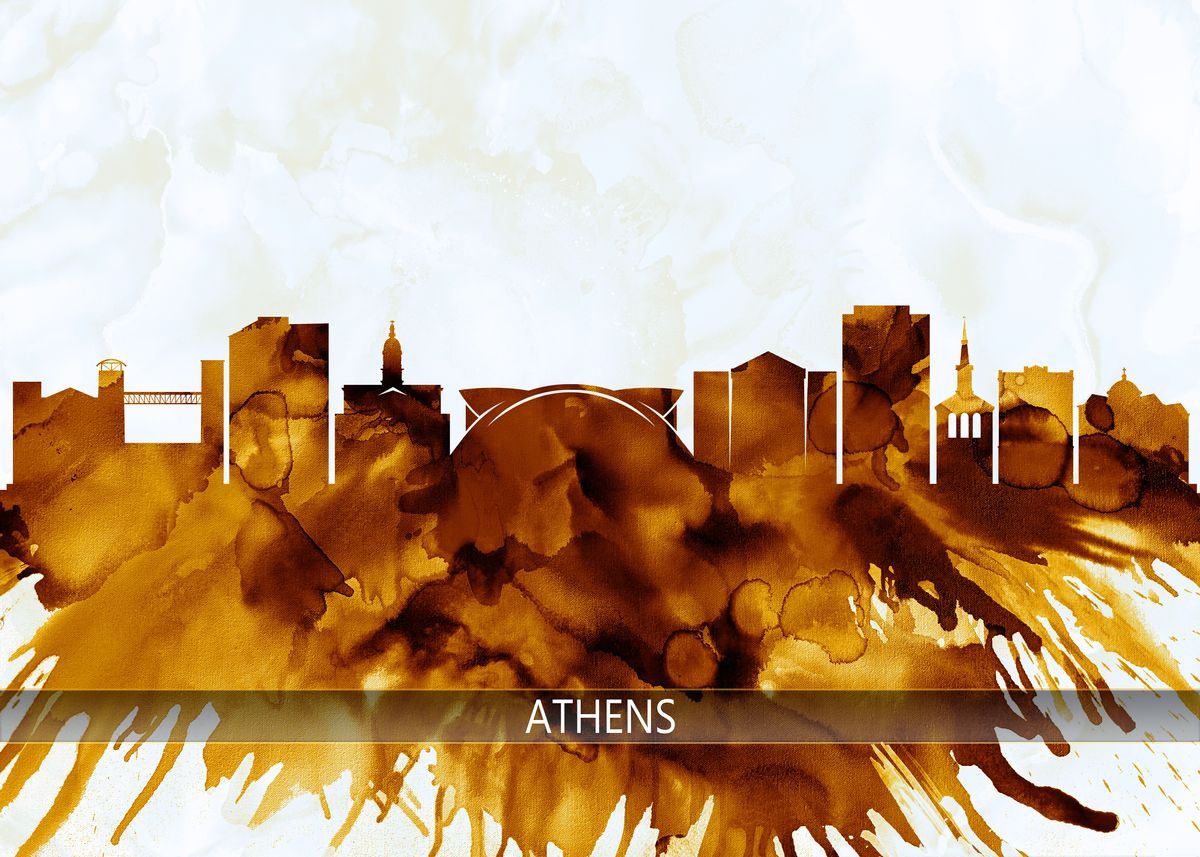 'Athens Georgia Skyline' Poster, picture, metal print, paint by Towseef ...