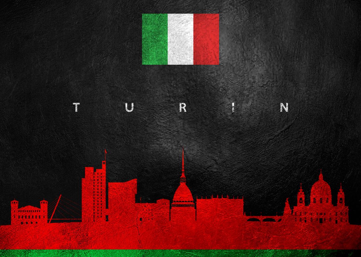 'Turin Italy Skyline' Poster by ABConcepts | Displate