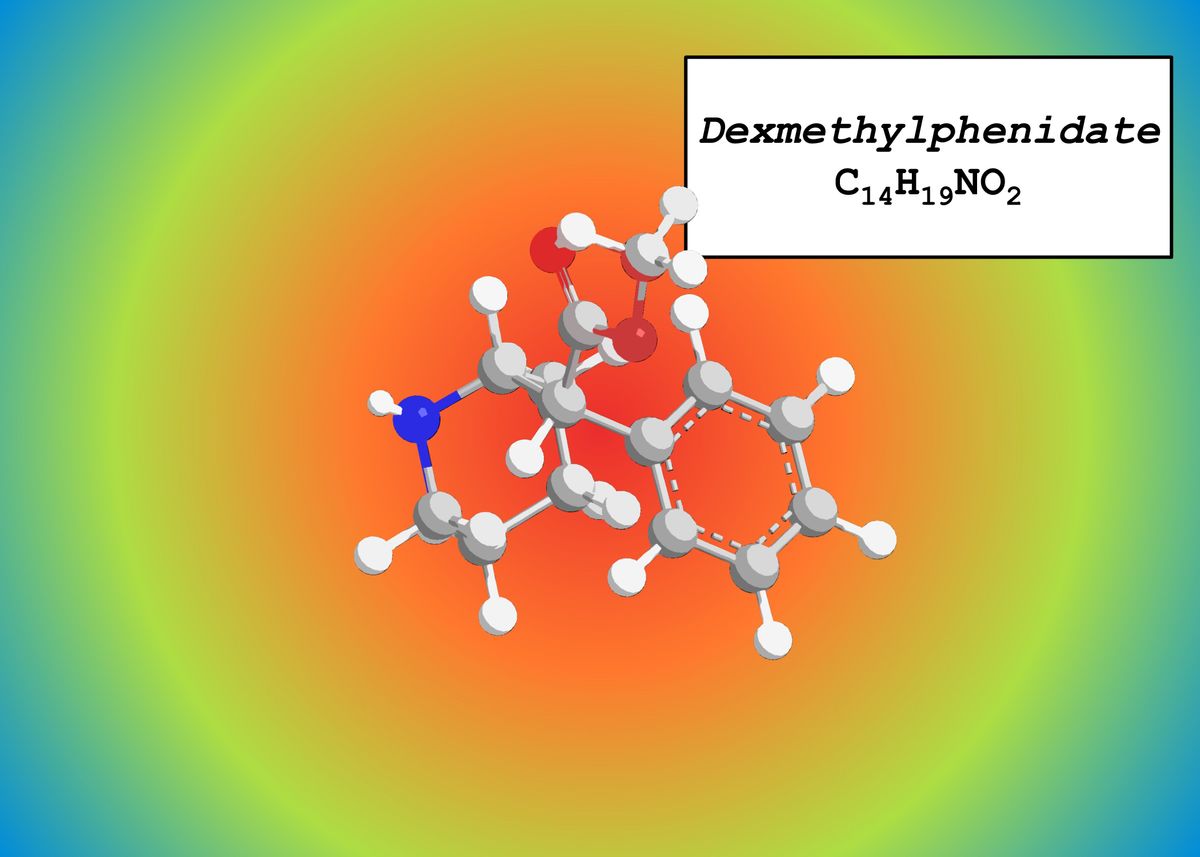 'Dexmethylphenidate' Poster, picture, metal print, paint by ChemECool ...
