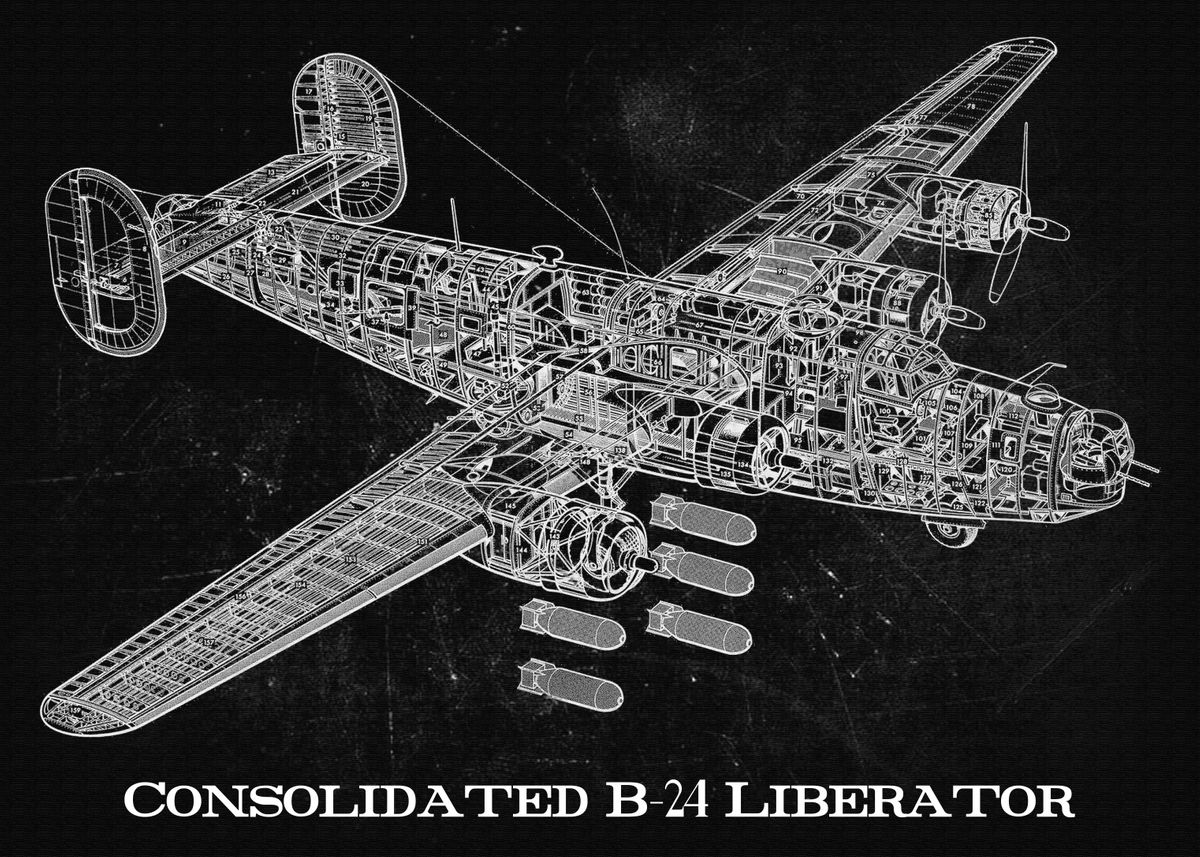 'Consolidated B24 Liberato' Poster, picture, metal print, paint by JAT ...
