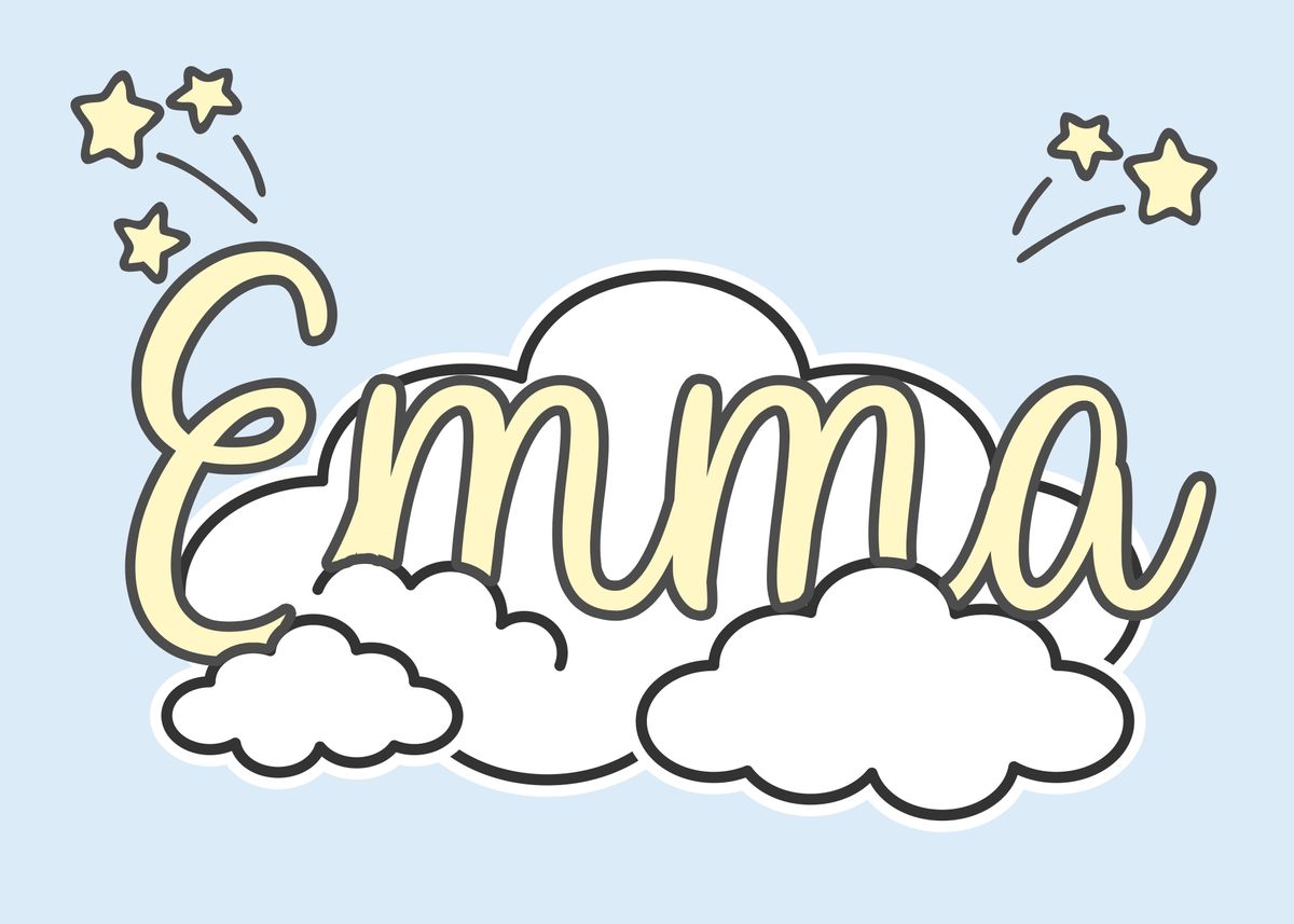 'Emma Baby Name Gift Sign' Poster, picture, metal print, paint by Held ...