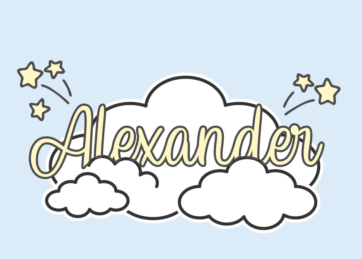 'Alexander Baby Name Sign' Poster, picture, metal print, paint by Ingo ...