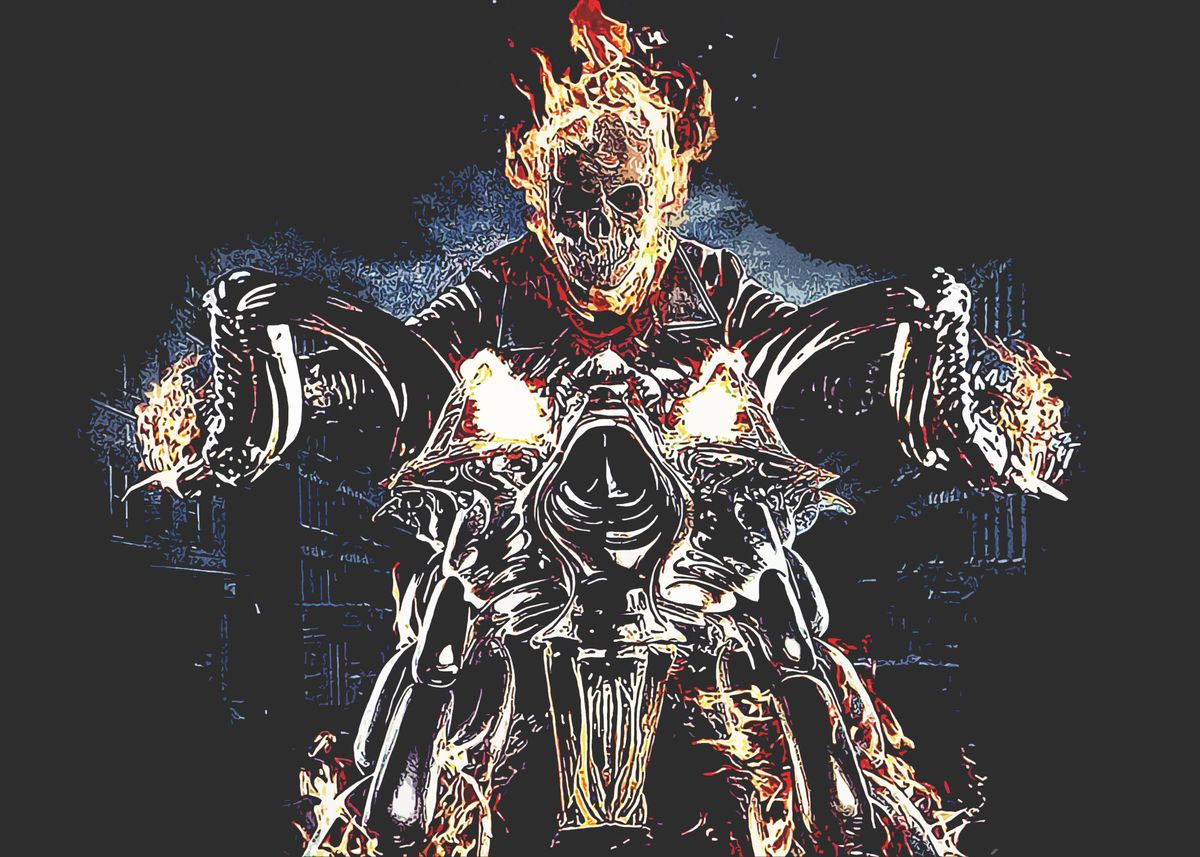 'ghost rider' Poster, picture, metal print, paint by Thogi Gio | Displate