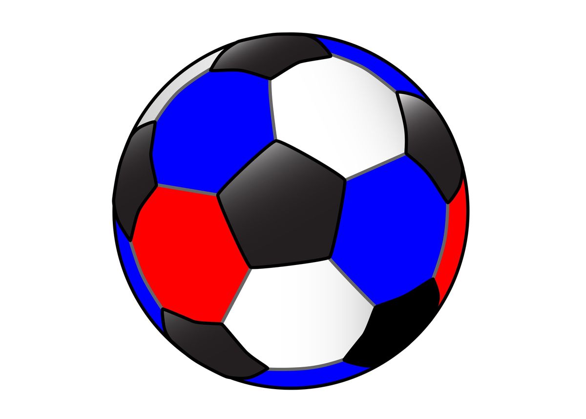 'Red White Blue Football' Poster, picture, metal print, paint by ...