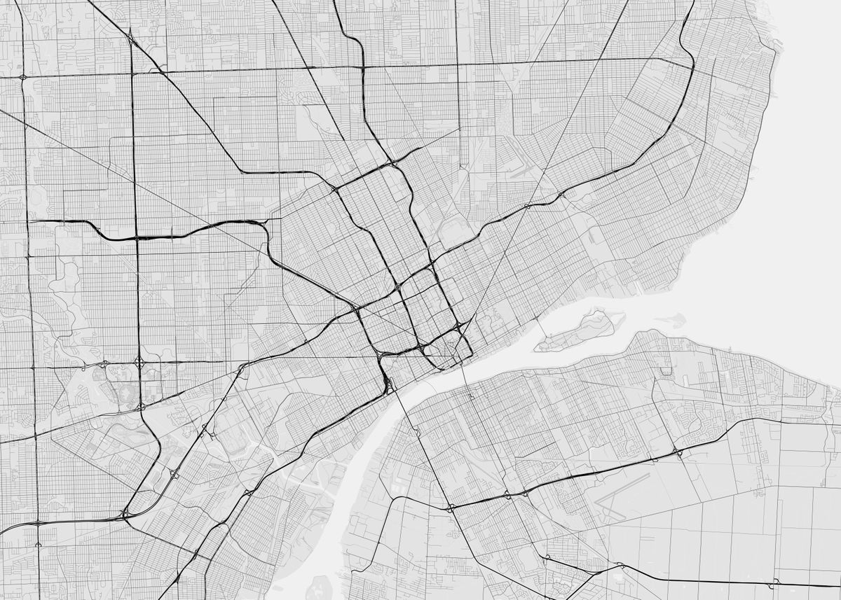 'Detroit USA Map' Poster by GraphicalMaps | Displate