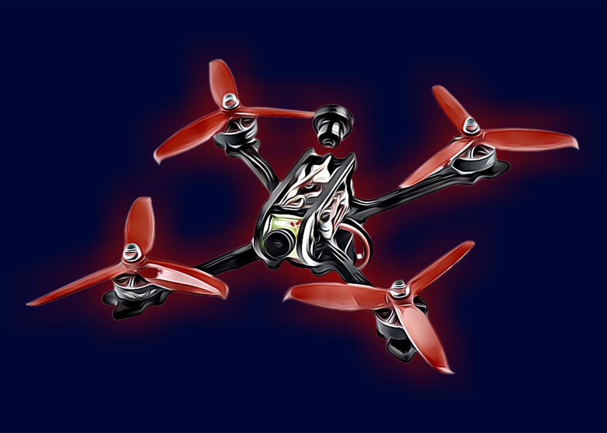 'FPV Racing drone artwork' Poster, picture, metal print, paint by ...